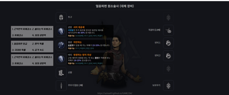 디아블로4 인벤 얼음파편 원소술사 빌드 스킬트리 필수위상 옵션 우선순위 정리 디아블로4 인벤 원소술사 게시판