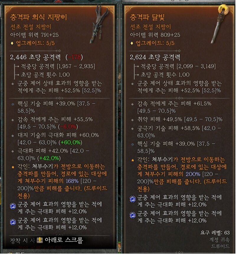 디아블로4 인벤 쳐부수기 드루 무기 선택좀 부탁드립니다 디아블로4 인벤 드루이드 게시판