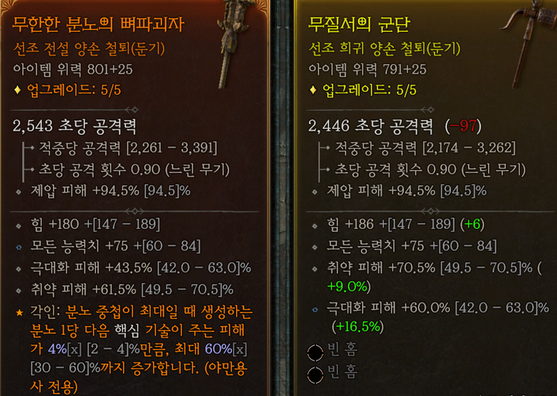 디아블로4 인벤 바바 양손철퇴 좌우 선택좀요 디아블로4 인벤 야만용사 게시판