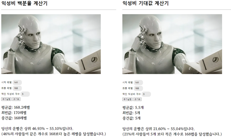 메이플스토리 인벤 익성비 백분율 And 기대값 계산기 메이플스토리 인벤 팁과노하우 게시판