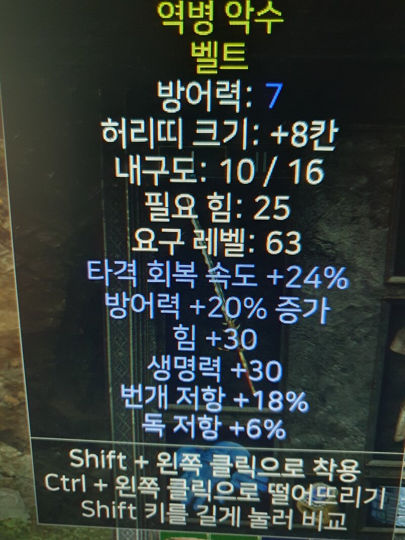 레어벨트 득인가요 디아블로2 자유 게시판 디아블로2 인벤