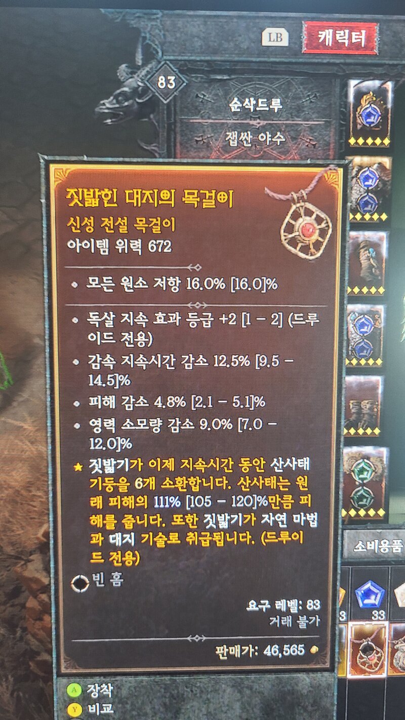 디아블로4 인벤 목걸이 봐주세요 디아블로4 인벤 드루이드 게시판