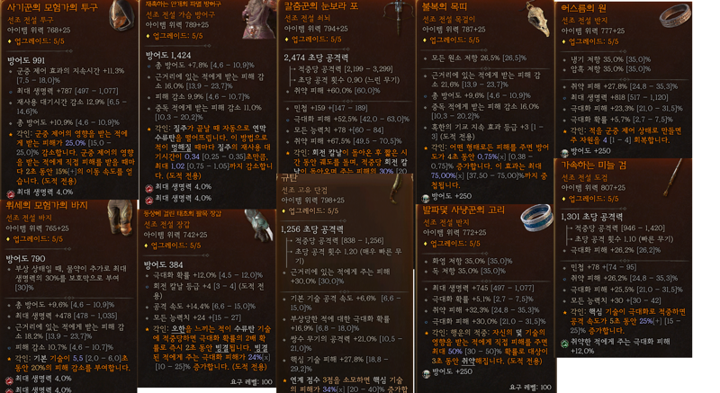 디아블로4 인벤 만렙 도적 쌍덫회칼 템 피드백부탁드립니다 디아블로4 인벤 도적 게시판