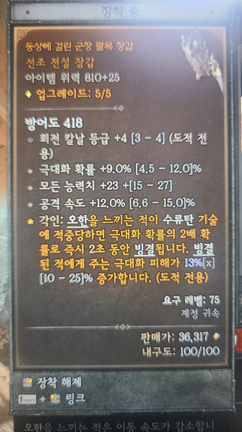 디아블로4 인벤 회칼도적 장갑 이정도면 쓸만한가요 디아블로4 득템자랑 게시판