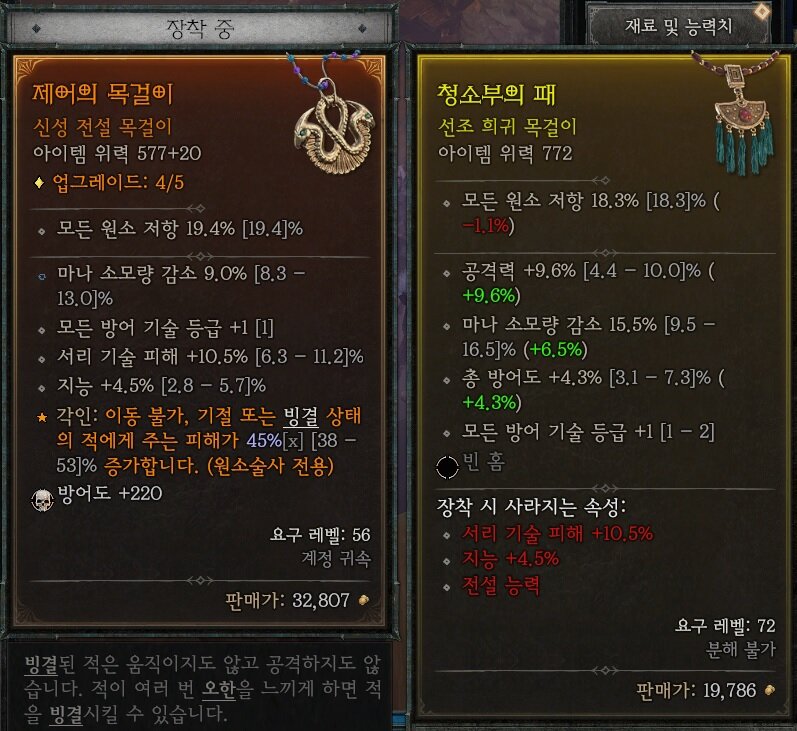 디아블로4 인벤 목걸이 마부 질문 디아블로4 인벤 원소술사 게시판