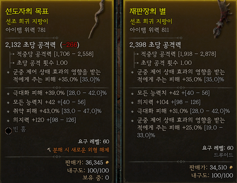 디아블로4 인벤 쳐부수기 드루 무기 선택 및 마부 선택 좀 도와주세요 디아블로4 인벤 드루이드 게시판