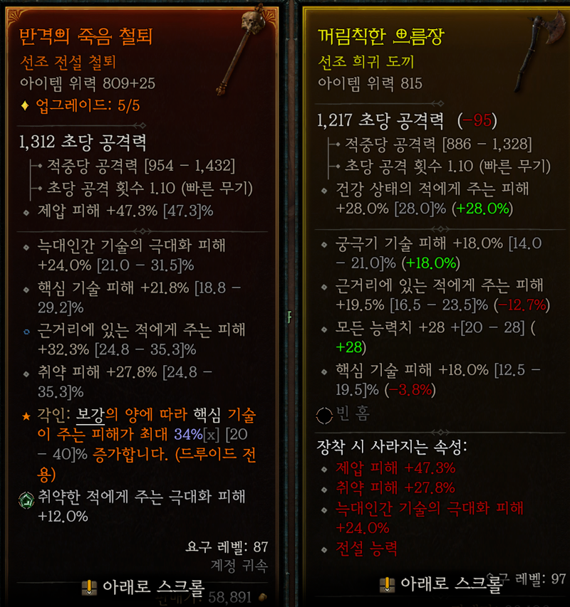 디아블로4 인벤 늑드루 한손도끼 한번 봐주실분 디아블로4 인벤 드루이드 게시판