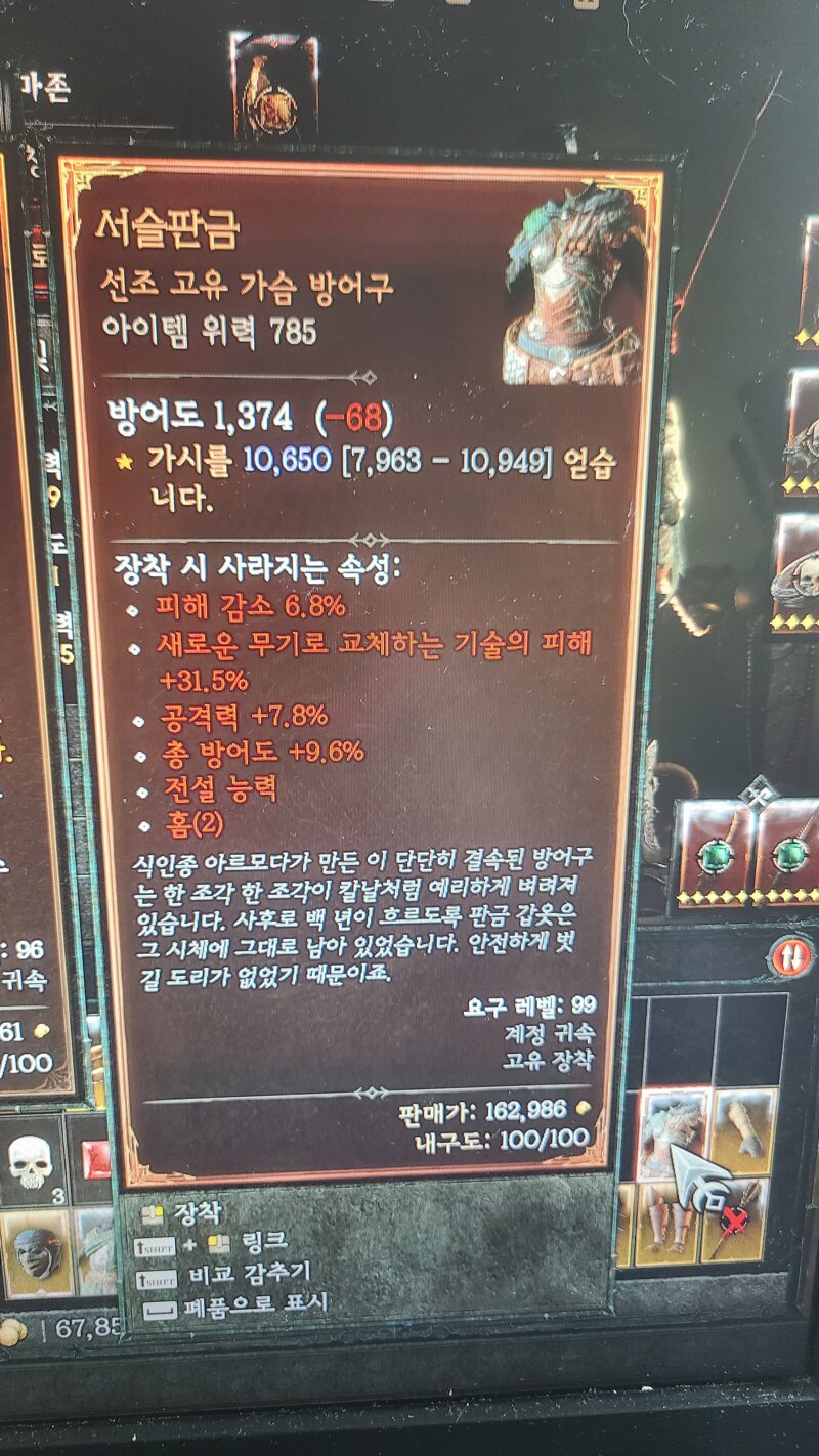 디아블로4 인벤 고유가슴방어구를 먹었는데 디아블로4 득템자랑 게시판