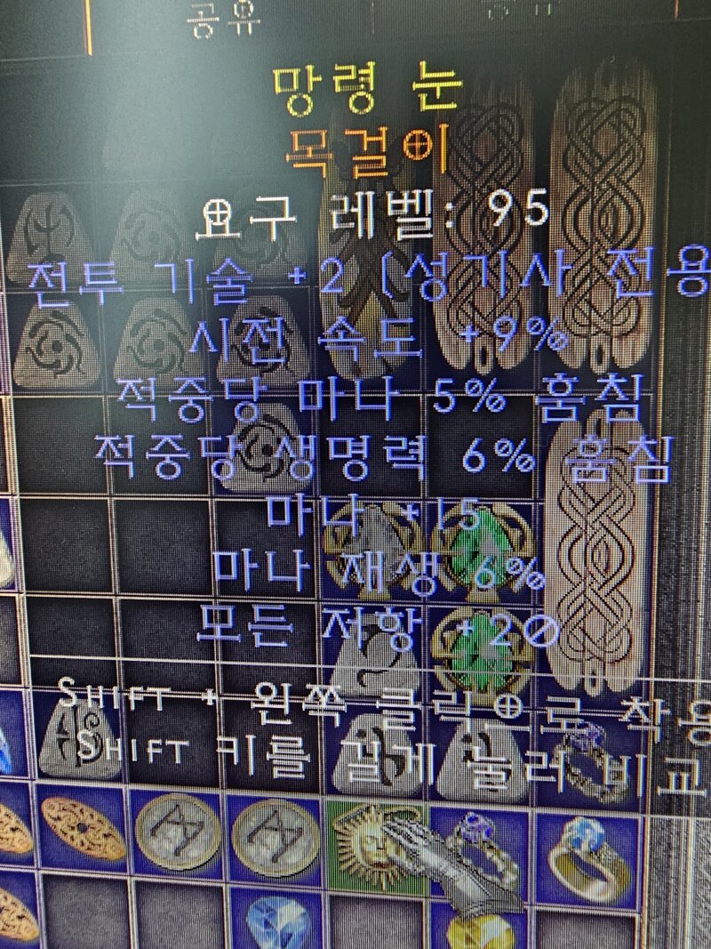 성기사 목걸이 레더 디아블로2 성기사 게시판 디아블로2 인벤