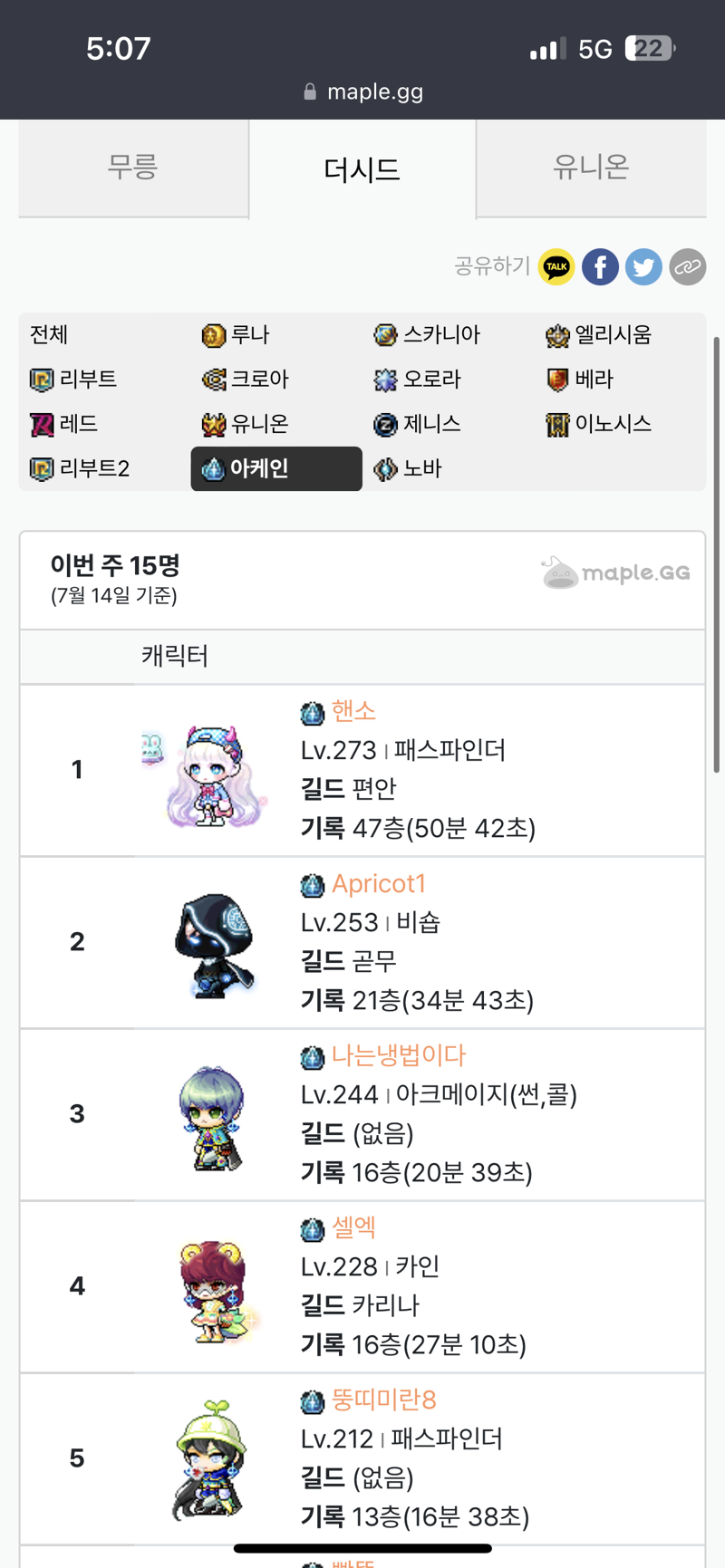 메이플스토리 인벤 유기당한 더시드 근황feat 아케인섭 시드 순위 메이플스토리 인벤 자유게시판