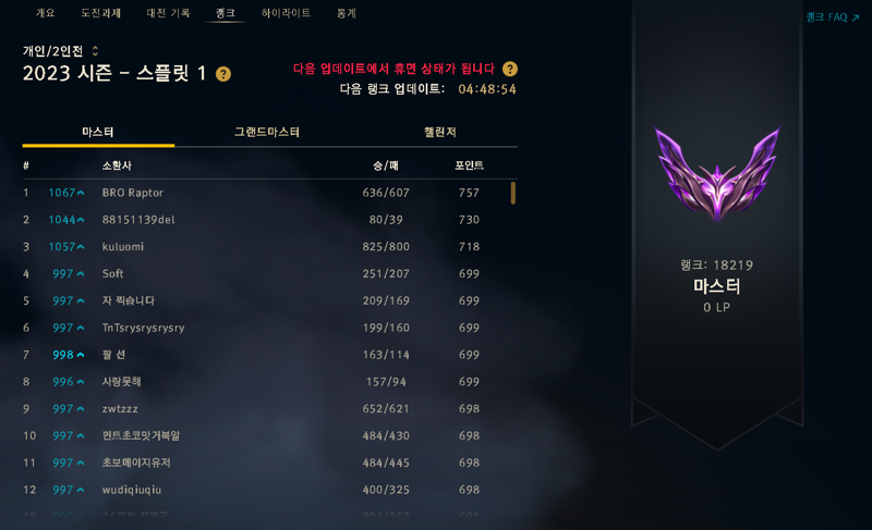 리그오브레전드 인벤 지금 시즌 끝난거죠 강등되려나 Lol 탑 게시판