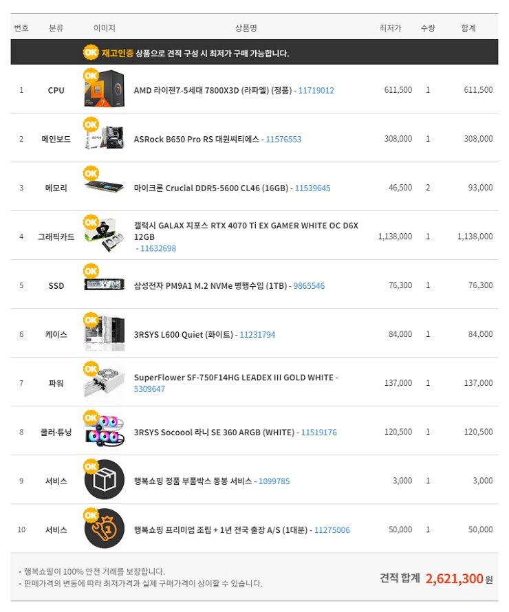 Pc 이륙소컴퓨터 견적 참고 부탁드립니다 Vortex Gaming