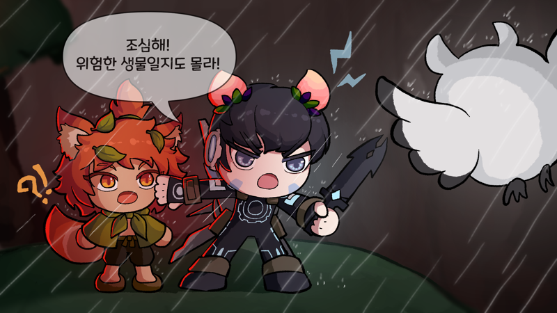 메이플스토리 팬아트and코디 제논과 여우 골짜기 Vortex Gaming