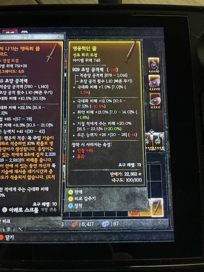 디아블로4 인벤 위력이 낮긴한데 팔릴까요 디아블로4 인벤 도적 게시판