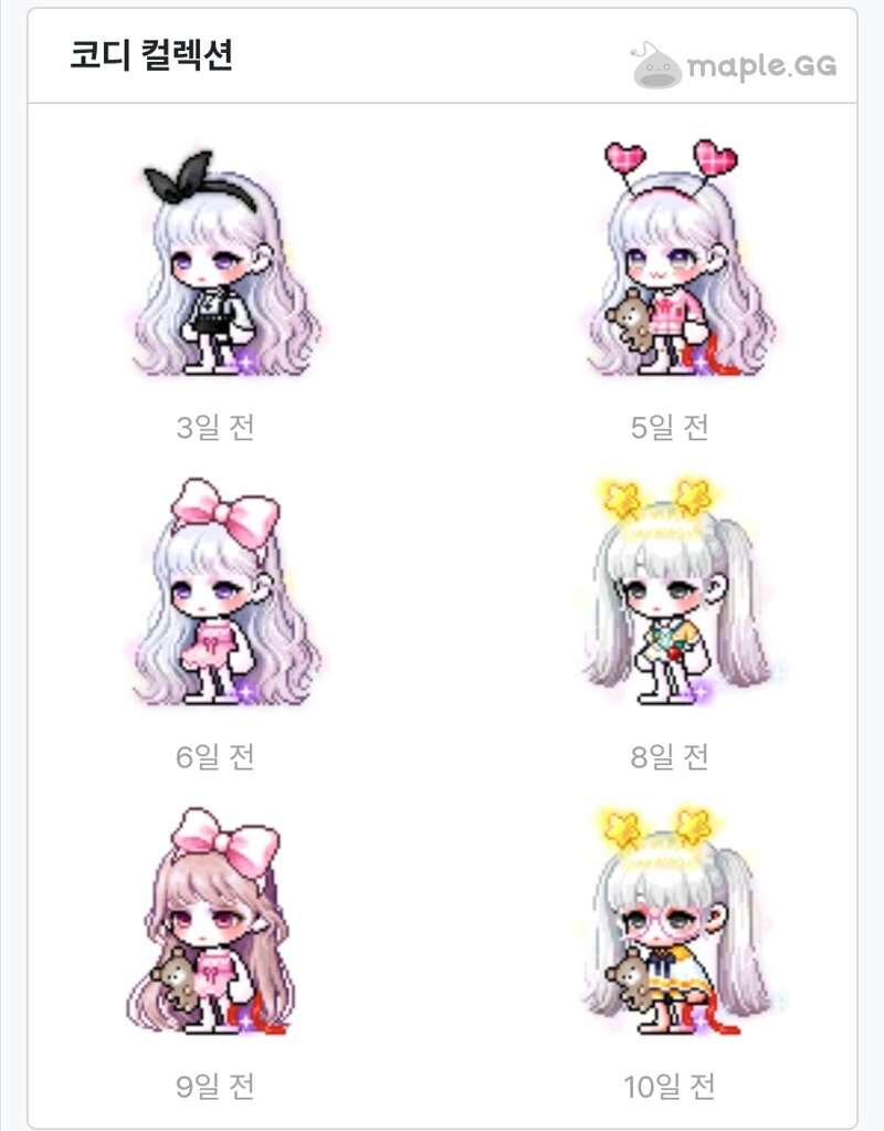 메이플스토리 인벤 한달차 코디 현황 메이플스토리 인벤 코디득템스크린샷 게시판