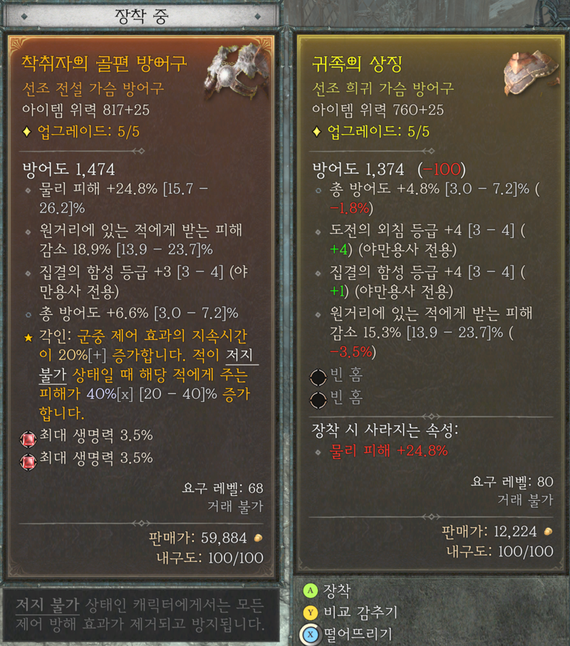 디아블로4 인벤 가슴 업그레이드가 맞을까요 디아블로4 인벤 야만용사 게시판