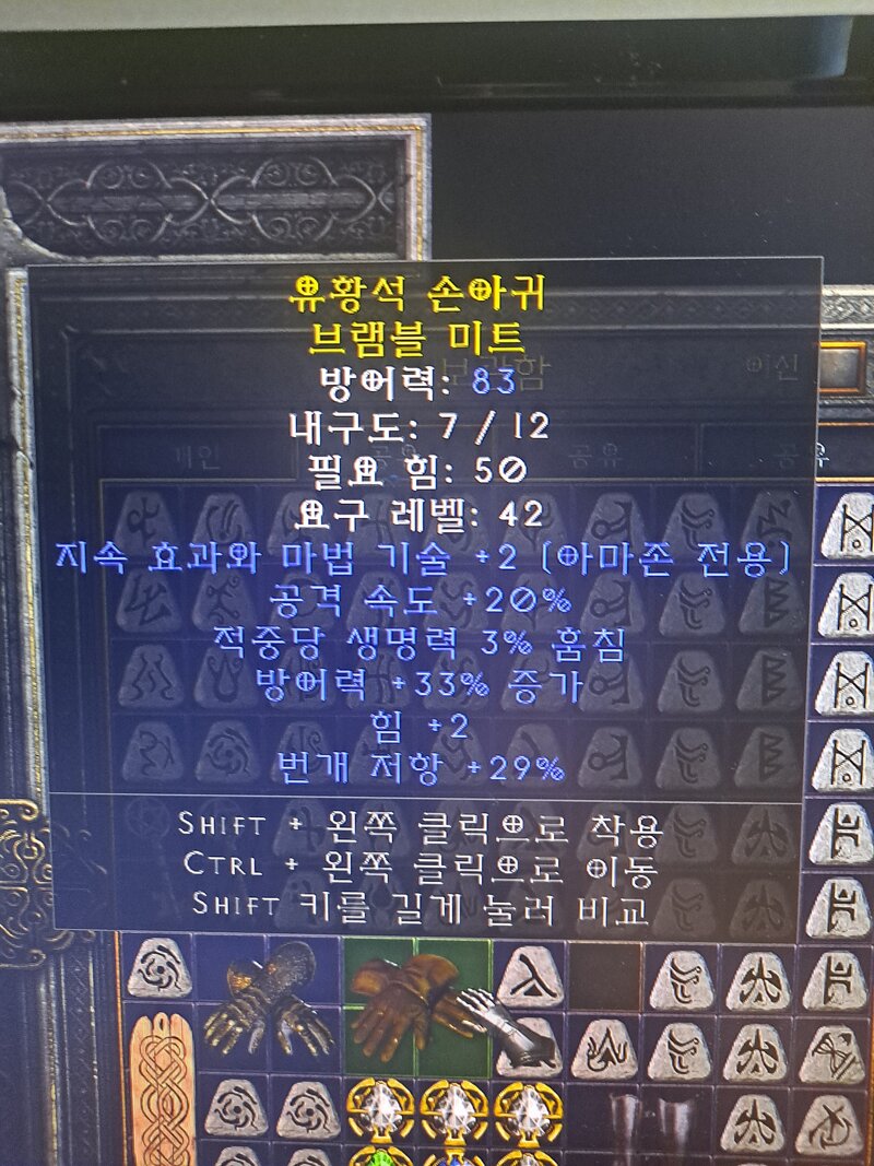 아마 이런 장갑도 수요가 있나여 디아블로2 득템and자랑 게시판 디아블로2 인벤