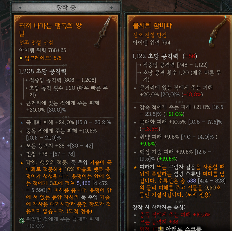 디아블로4 인벤 단검 선택좀 부탁드립니다 디아블로4 인벤 도적 게시판