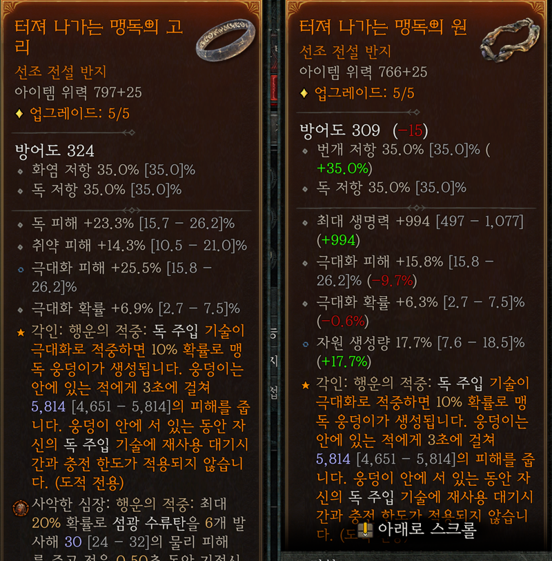 디아블로4 인벤 반지 둘중 뭐쓰시겠나요 디아블로4 인벤 도적 게시판