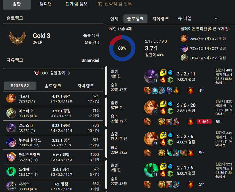 리그오브레전드 인벤 골드 애들 개못하는데 Lol 인벤 자유 주제 게시판