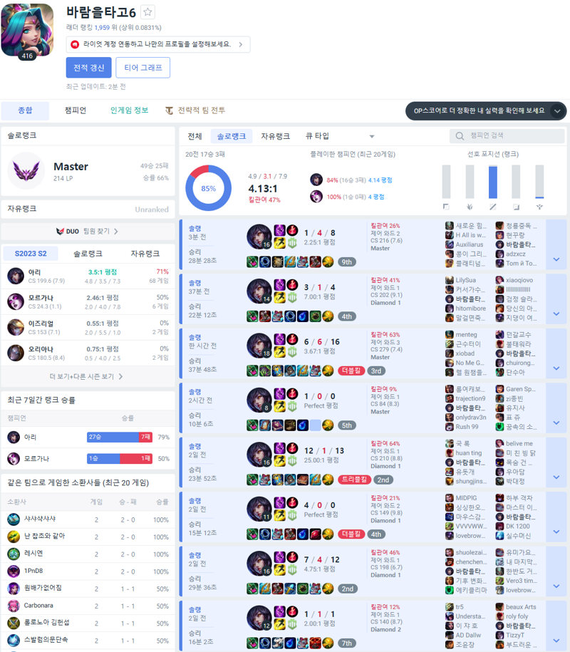 리그오브레전드 인벤 미친 팀운으로 연승 중 Lol 미드 게시판