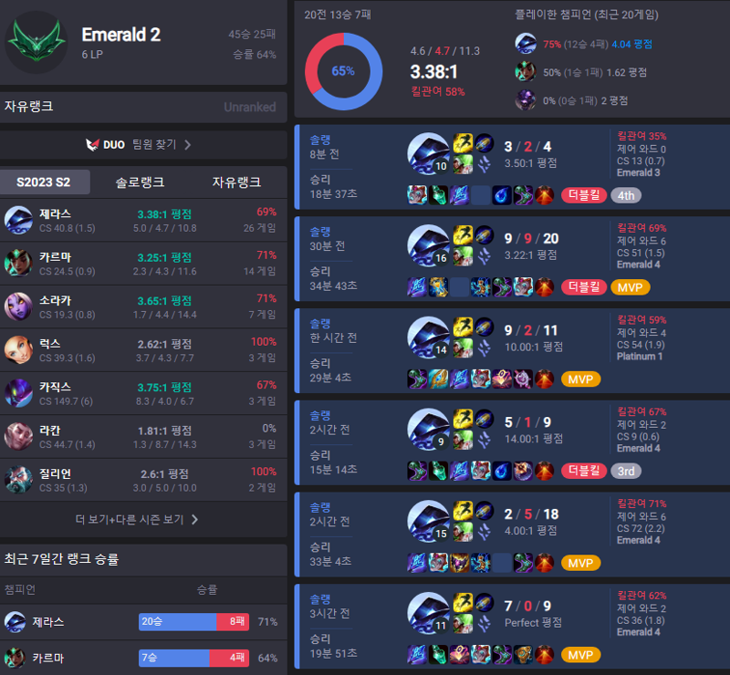 리그오브레전드 인벤 형들 제라스서폿 꿀빠셈 Lol 서포터 게시판