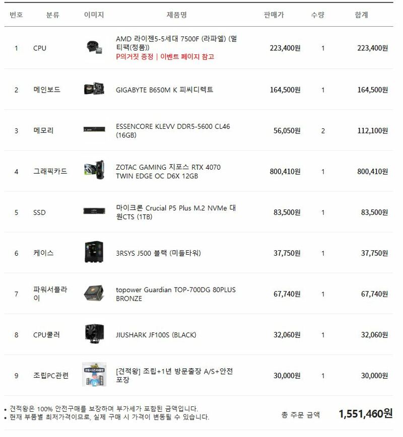 150만원대 게임용 추천 견적입니다 Vortex Gaming