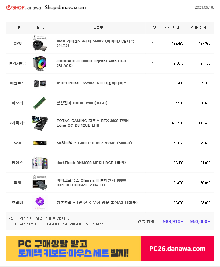Pc 이륙소컴퓨터 견적 로아 100전후 피씨 문의 드립니다 Vortex Gaming