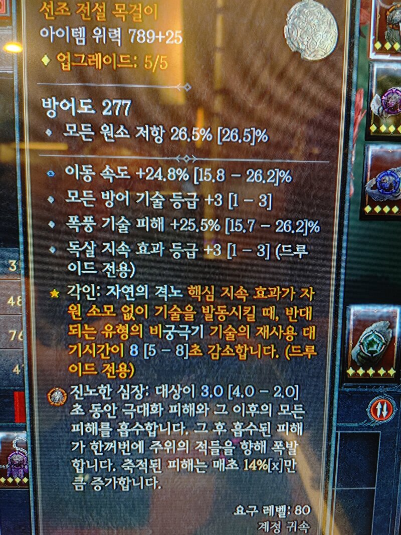 디아블로4 인벤 목걸이 독살방어 갠찮은거같아요 디아블로4 인벤 드루이드 게시판