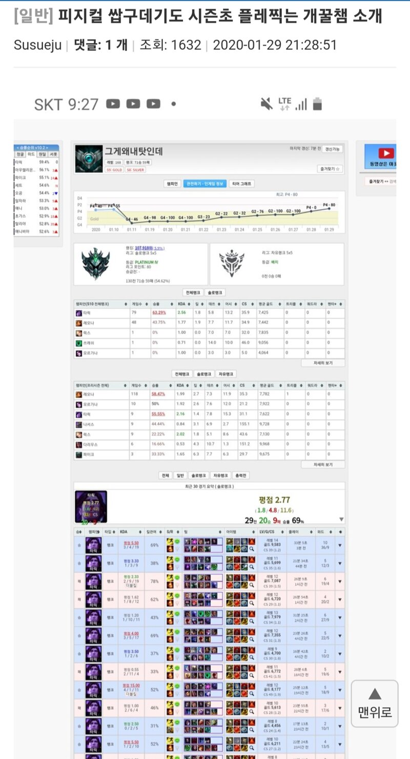 리그오브레전드 인벤 온니솔큐 마오원챔 첫 마티 Lol 서포터 게시판