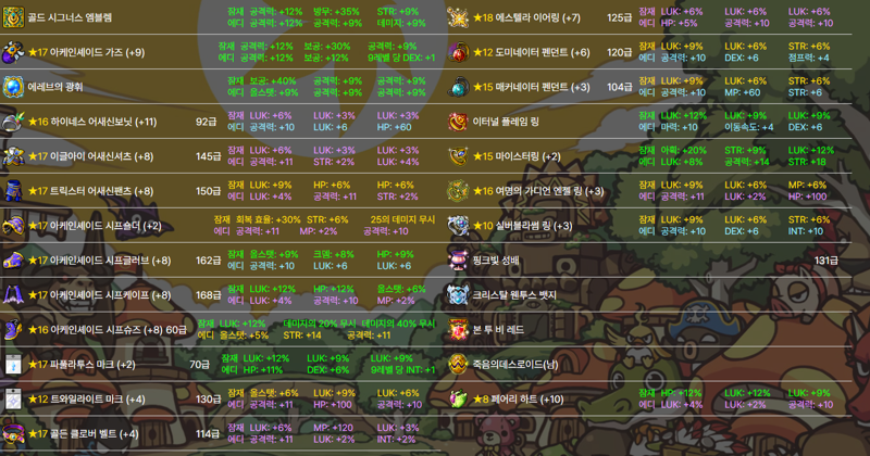 메이플스토리 인벤 미라클 스펙업 랬아요 메이플스토리 인벤 도적 직업게시판