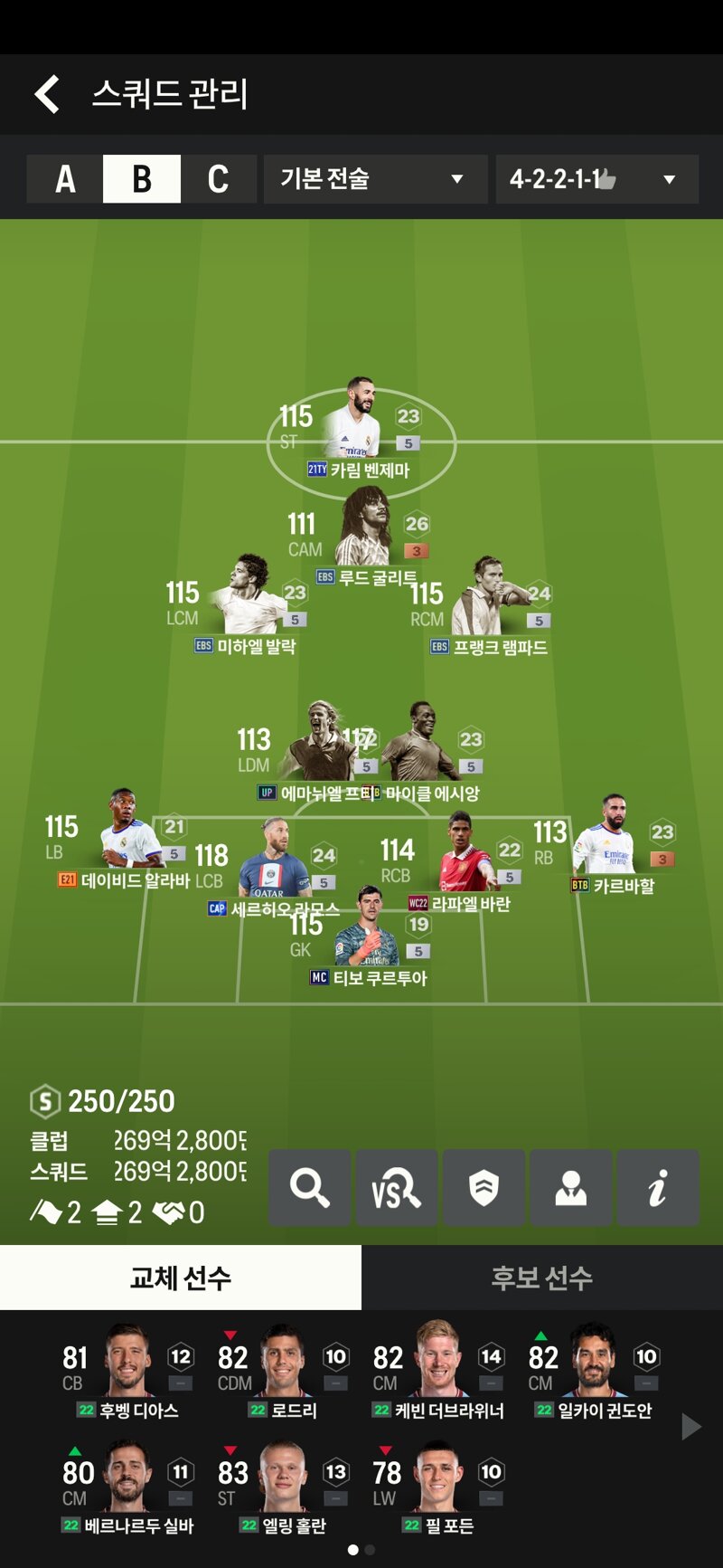 Fc 온라인 인벤 감독모드용 270억 첼레알 스쿼드 어떤가요 Fc 온라인 인벤 자유게시판