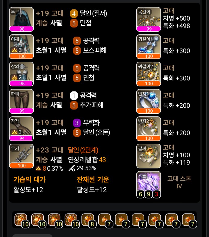 로스트아크 인벤 스펙업순서쫌봐주세요 로스트아크 인벤 블레이드 게시판