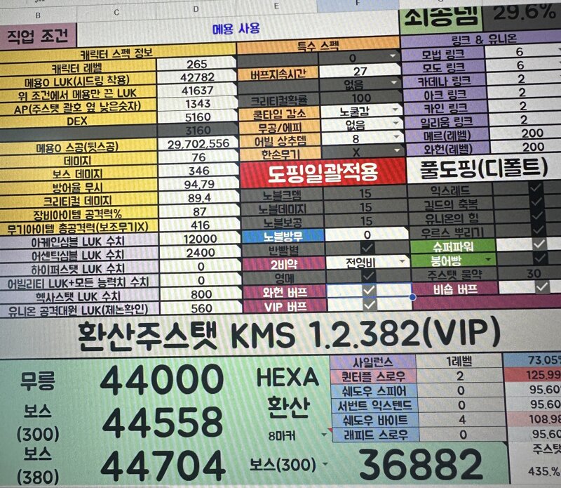 메이플스토리 인벤 해방 검마 격수 스팩 메이플스토리 인벤 도적 직업게시판