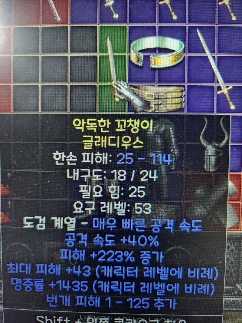 득템인가요 40공속223증뎀 랩당어레한손검 디아블로2 득템and자랑 게시판 디아블로2 인벤