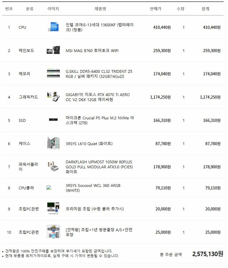 Pc 이륙소컴퓨터 견적 250만원대 참고 견적입니다 Vortex Gaming