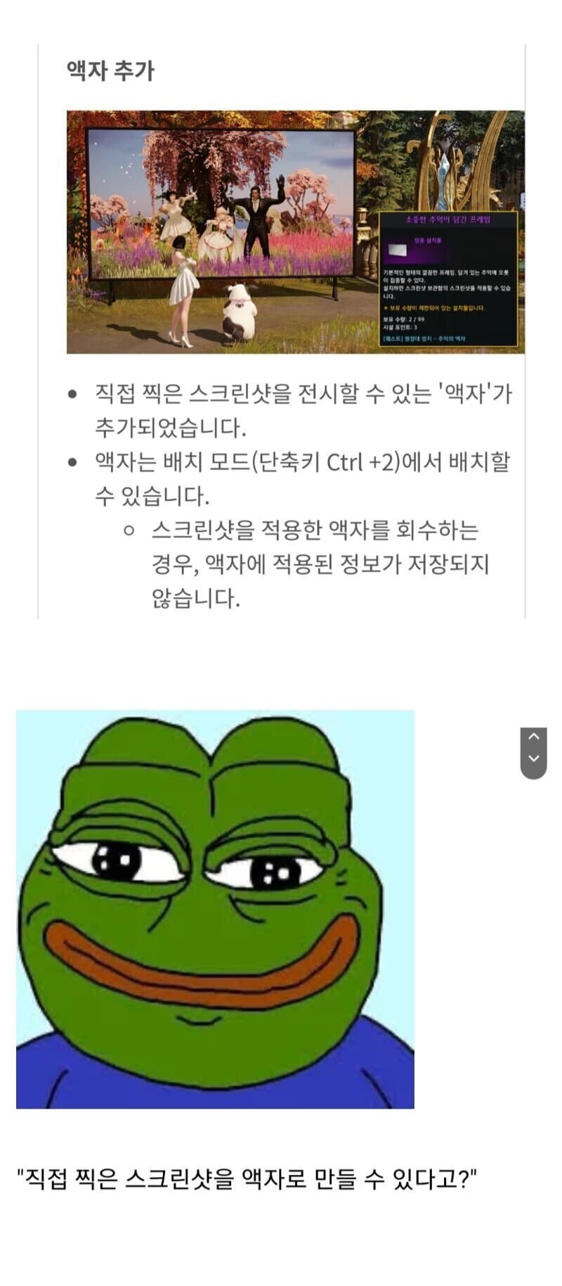 ㅇㅎ 로아 업데이트한 영지 설치물 액자 근황 볼텍스 게이밍