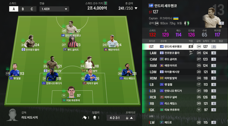 Fc 온라인 인벤 2조 4천억 첼시 업글 문의입니다 Fc 온라인 인벤 팀전술 평가 상담 게시판