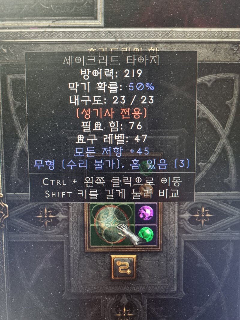무형 세타 3솟 45올레 방패 사용 하나요 디아블로2 득템and자랑 게시판 디아블로2 인벤