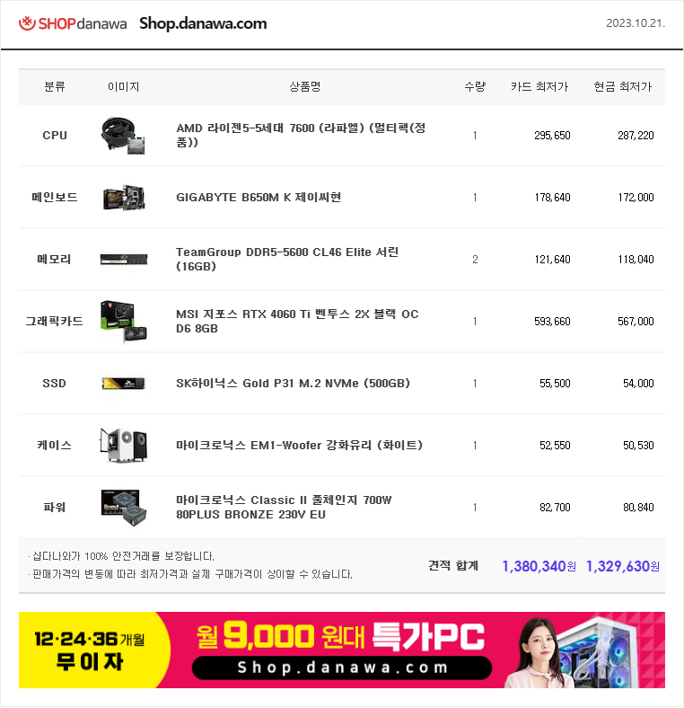 작업용 피시 조언부탁드려용 볼텍스 게이밍