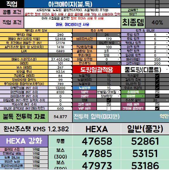 메이플스토리 인벤 18칠흑세팅 정보공유합니다 메이플스토리 인벤 마법사 직업게시판