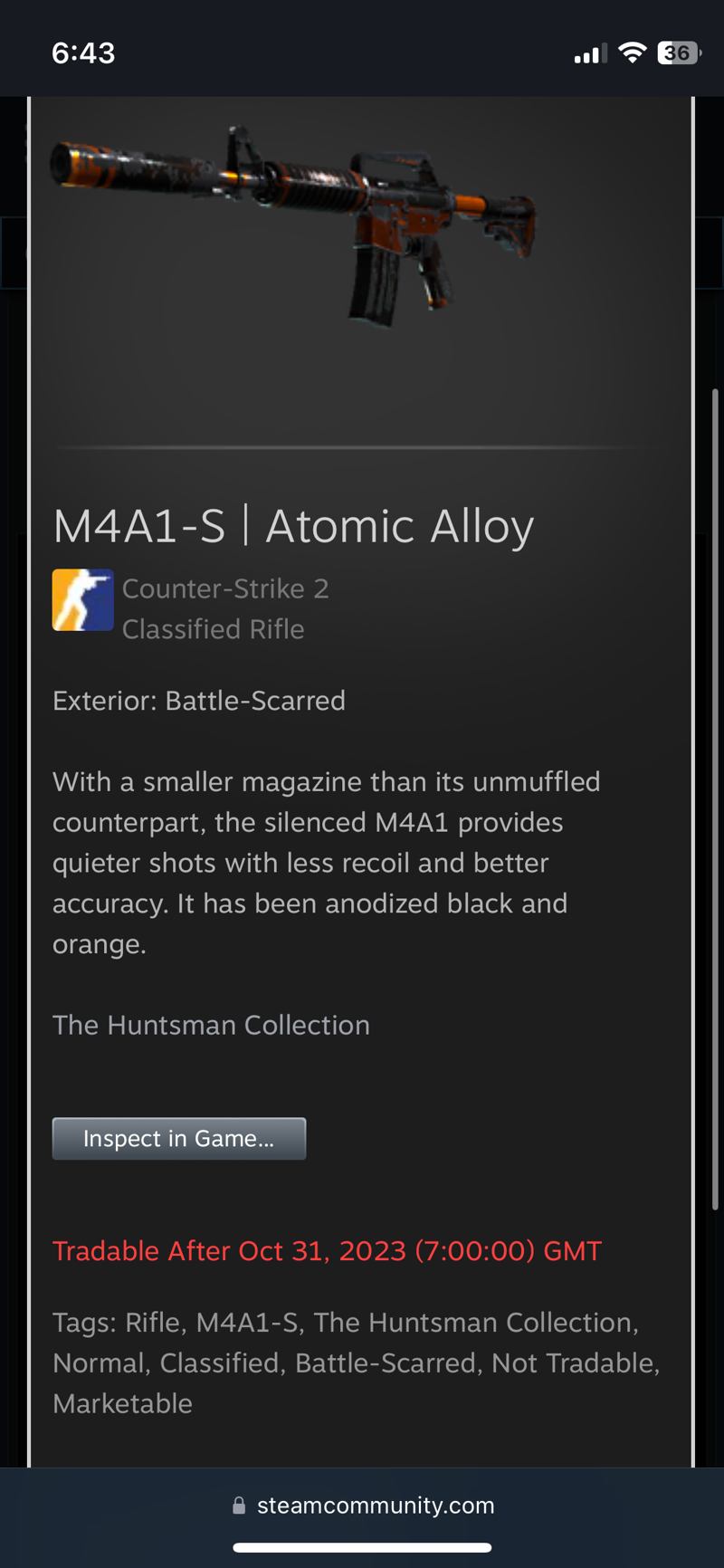 팟벤 Atomic Alloy 엠포 소음기팝니다 카스글옵csgo 팟벤