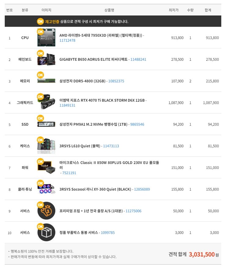 Pc 이륙소컴퓨터 견적 견적 참고 바랍니다 Vortex Gaming