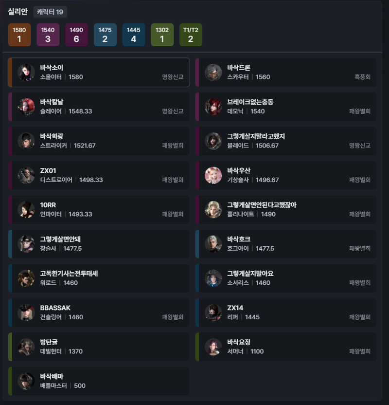 로스트아크 인벤 카양겔 숙코 바삭소이 바삭드론 바삭칼날 브레이크없는충동 바삭화랑 그렇게살지말라고했지 로스트아크 인벤 서버