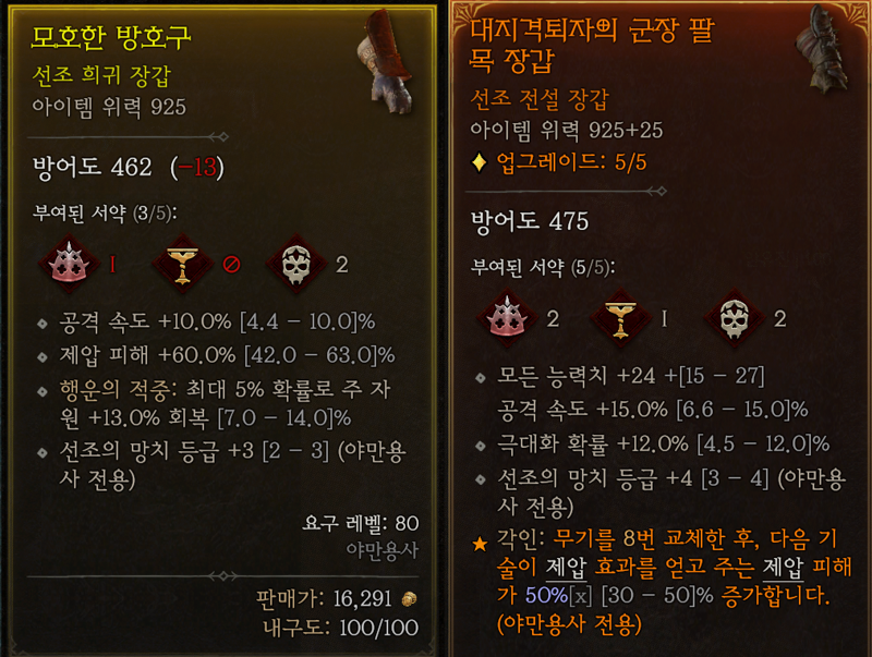 디아블로4 인벤 장갑 비교 부탁드립니다 디아블로4 인벤 야만용사 게시판