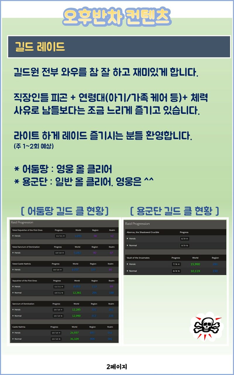 월드 오브 워크래프트 인벤 오후반차 와우 인벤 길드 홍보 게시판