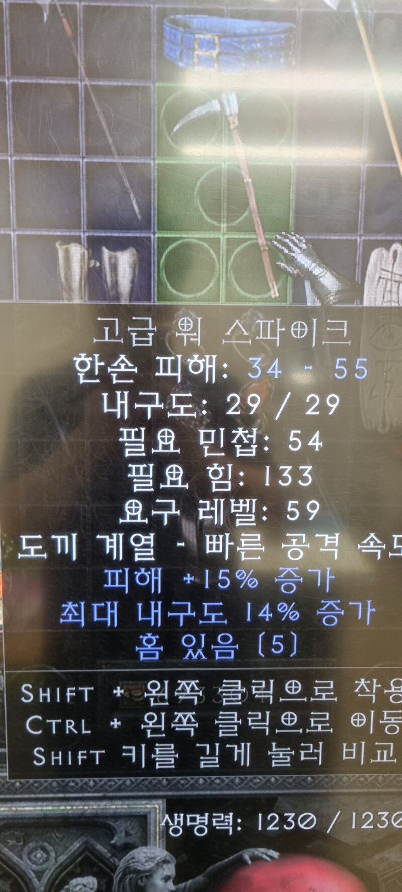 워스파이크 5솟15증 14내구 디아블로2 득템and자랑 게시판 디아블로2 인벤