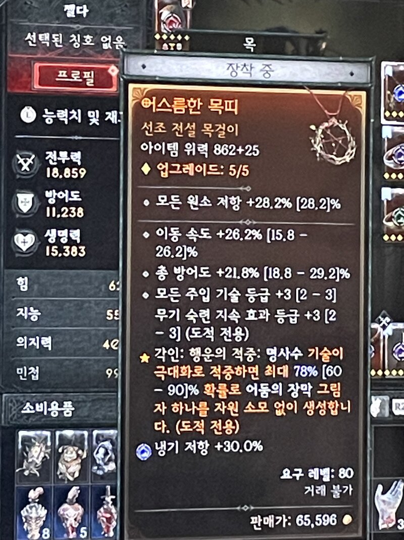 디아블로4 인벤 목걸이 득했는데 마부 망함 디아블로4 인벤 도적 게시판