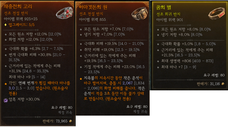 디아블로4 인벤 반지 어떤걸 써야할까요 디아블로4 인벤 원소술사 게시판