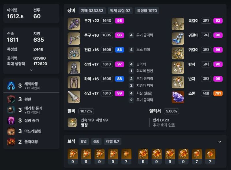 로스트아크 인벤 기공사 역천 세맥 세팅 로스트아크 인벤 기공사 게시판